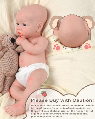 16" Solid Platinum Silicone Reborn Dolls Newborn Girl - Vacos Store – vacos