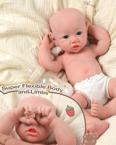 16" Solid Platinum Silicone Reborn Dolls Newborn Girl - Vacos Store – vacos